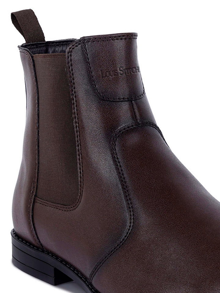 Brunette Brown Dual Tone Handcrafted Chelsea Boots for Men