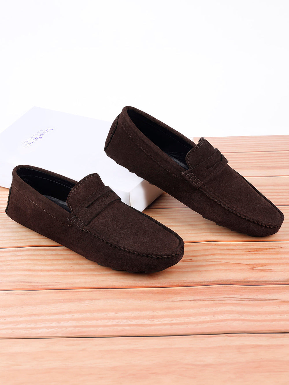Buy Handmade Italian Suede Leather Penny Loafers - Louis Stitch