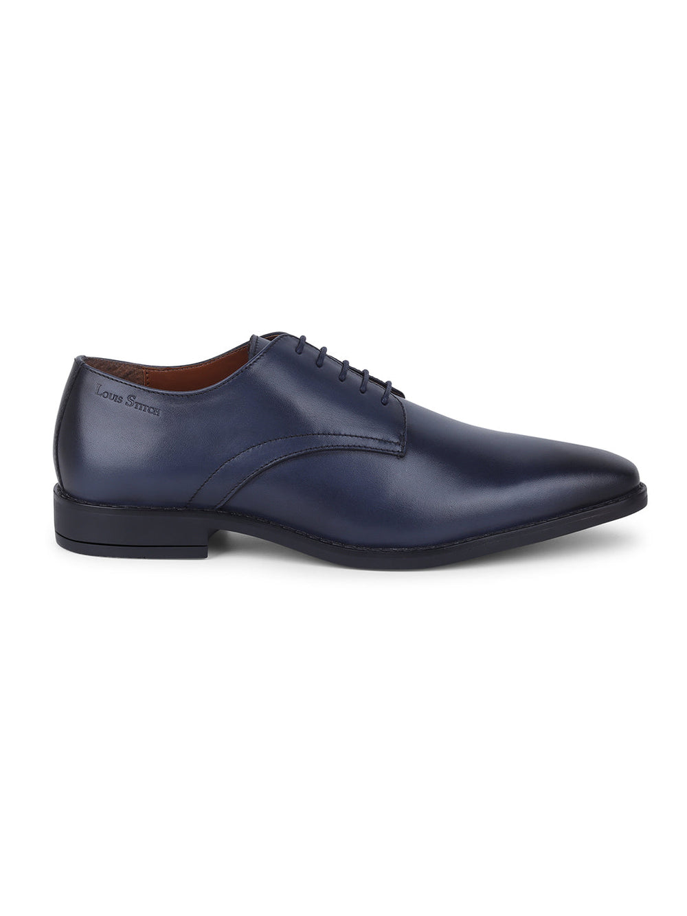 Prussian Blue Egyptian Crust Leather Derby Shoes
