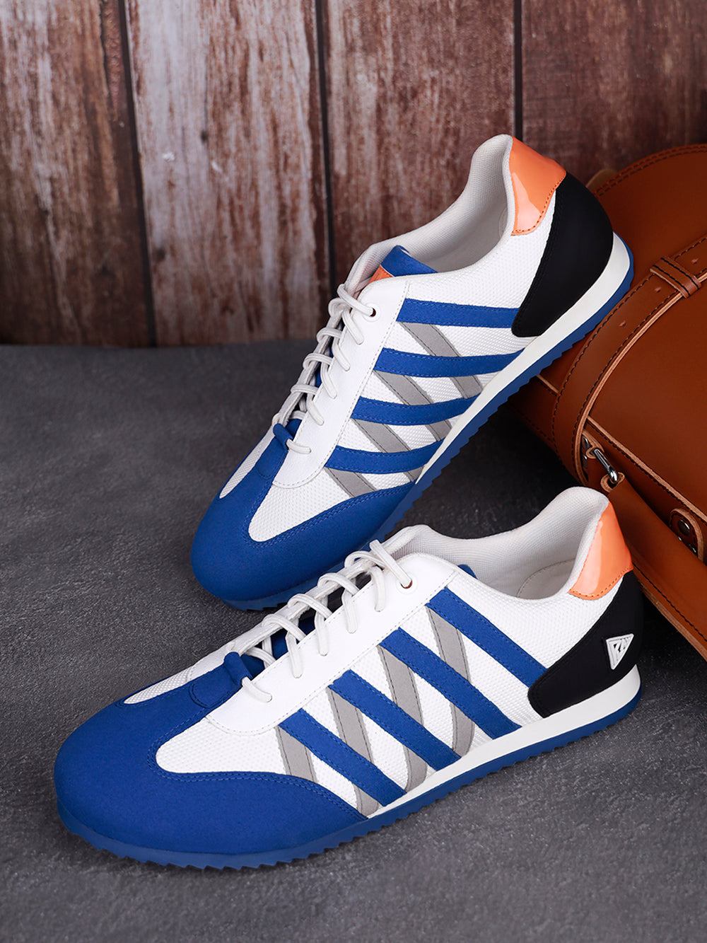 Brazillian Blue Fashion Color Blocked Lace-Up Sneaker
