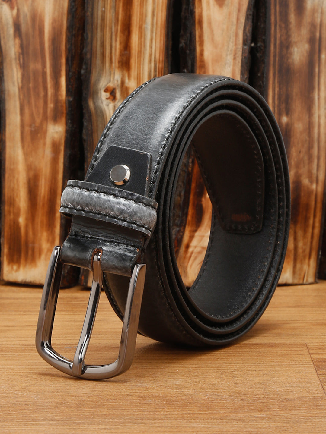 Buy Men'S Ash Grey Italian Raw Crunch Leather Belt Handcrafted With ...