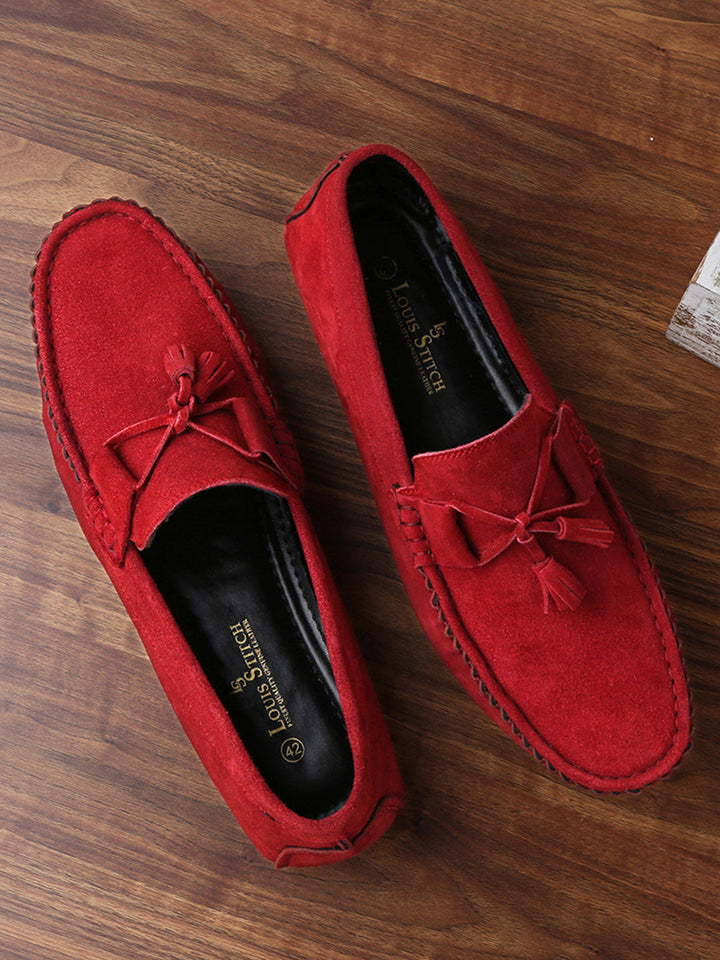 Buy Handmade Italian Suede Leather Penny Tassel Loafers - Louis Stitch