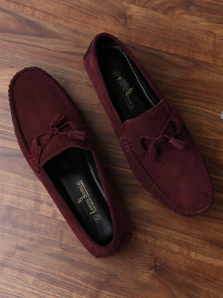 Buy Handmade Italian Suede Leather Penny Tassel Loafers - Louis Stitch