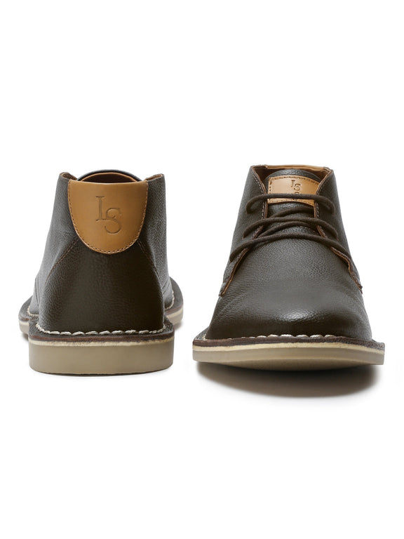 Buy Brunette Brown Italian Leather British Stitch Down Chukka Boots ...