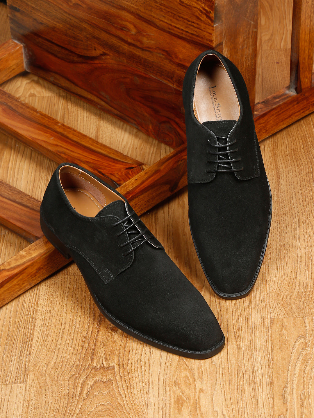 Buy Obsidian Black Italian Suede Leather Shoes Laceup British Style ...