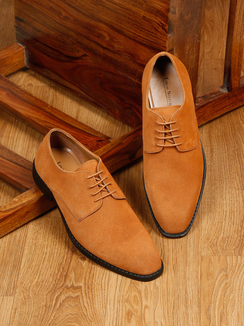 Buy Russet Tan Italian Suede Leather Shoes Laceup British Style ...